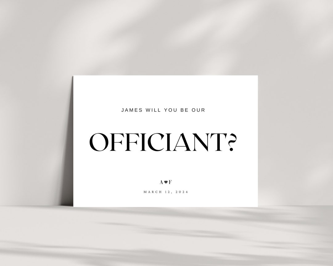 Officiant Proposal Card Template, Canva Template, Will You Be Our ...