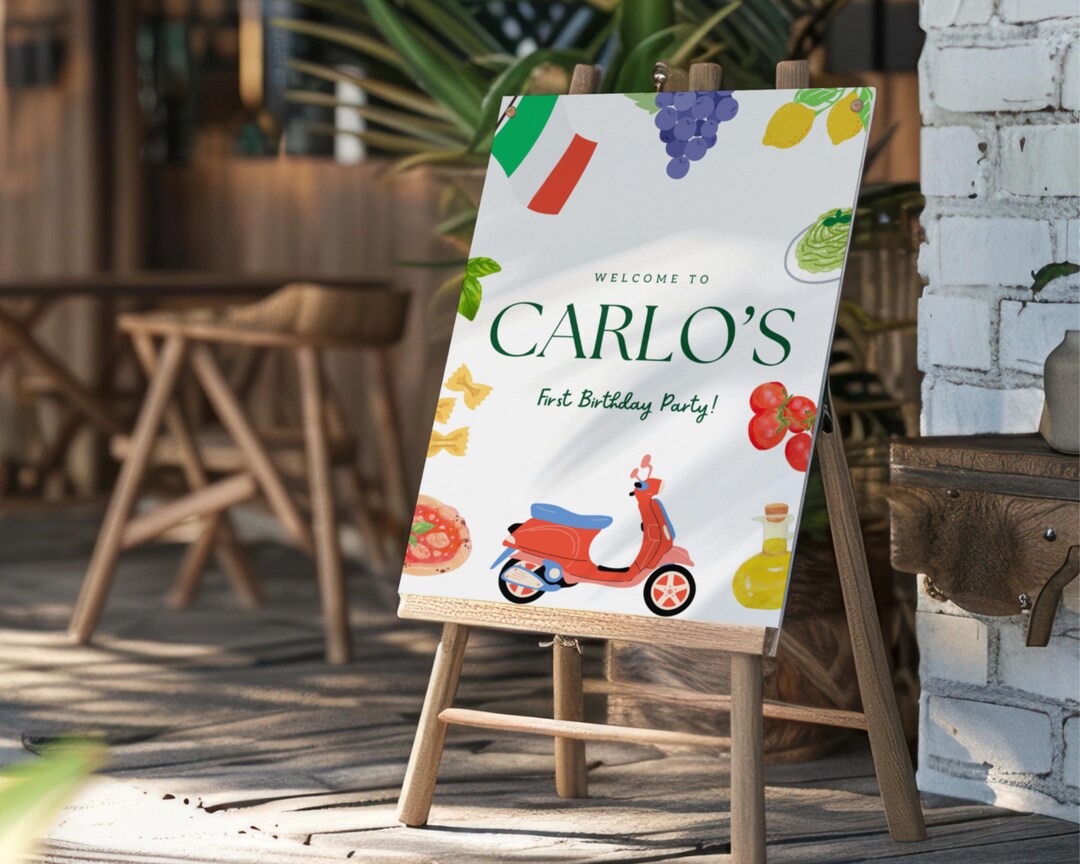 Italian Welcome Sign Italian Themed Birthday Party Italy Theme Vespa ...