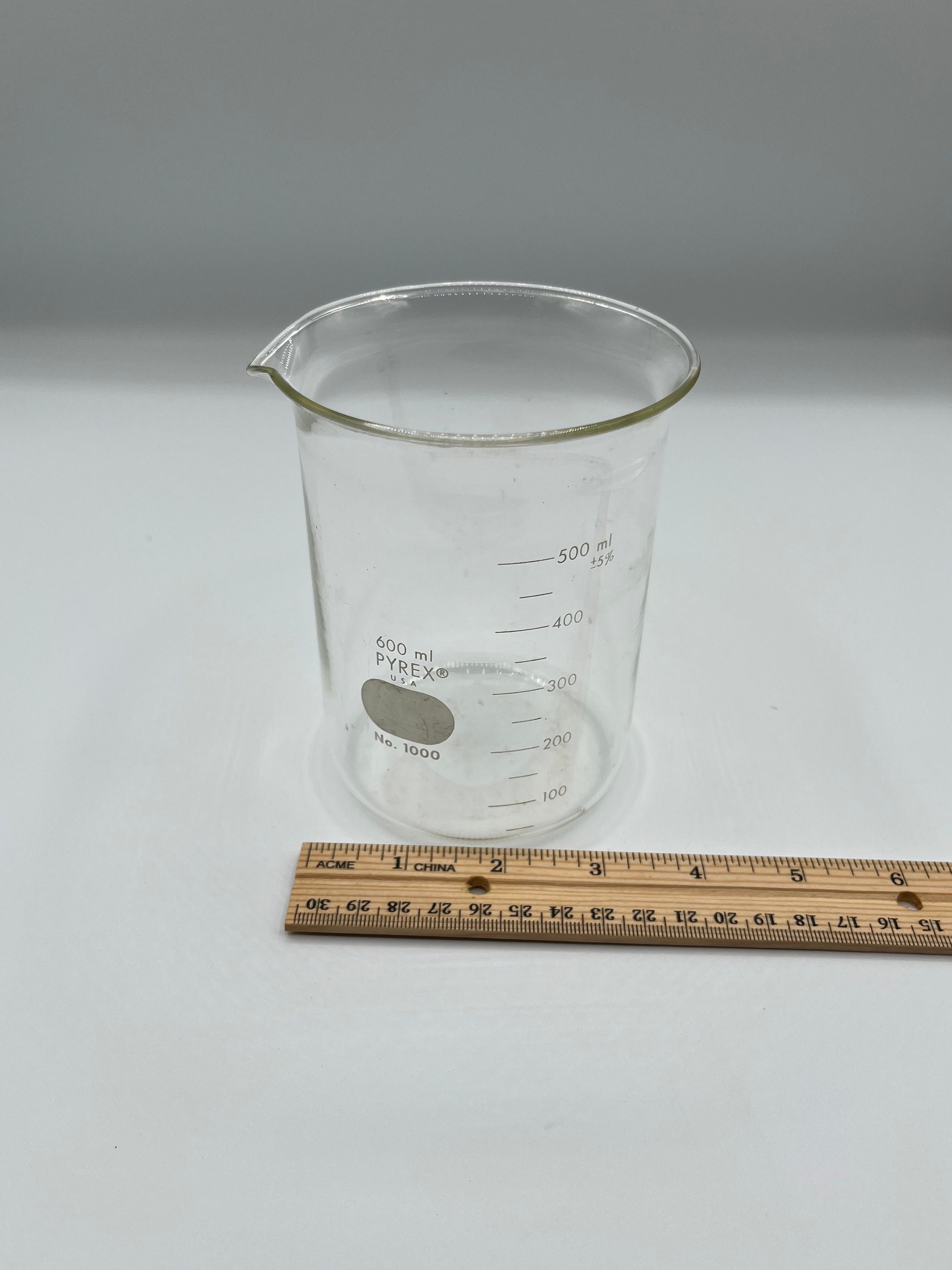 Pyrex Glass Beaker 600ml, Vintage Lab Ware Glass, Glass Chemistry ...