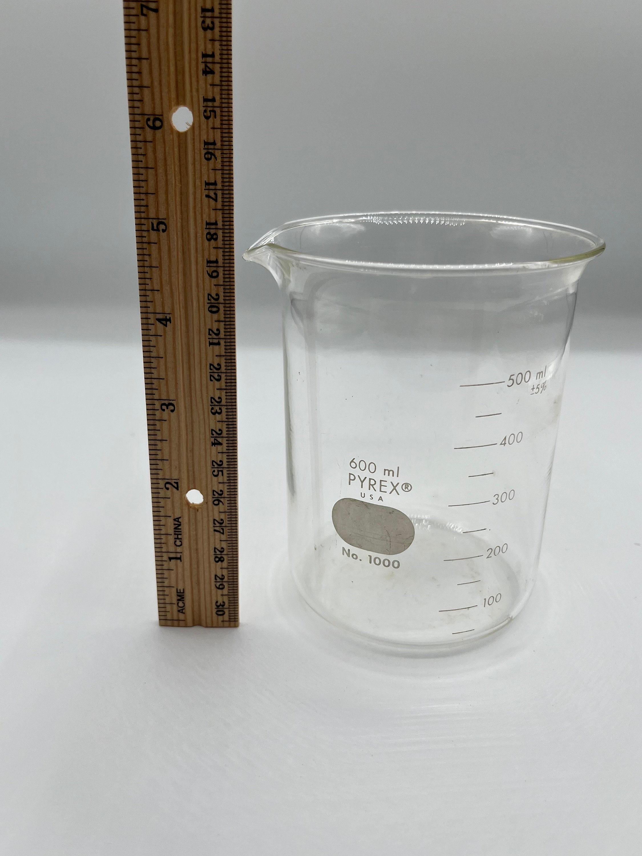 Pyrex Glass Beaker 600ml, Vintage Lab Ware Glass, Glass Chemistry ...
