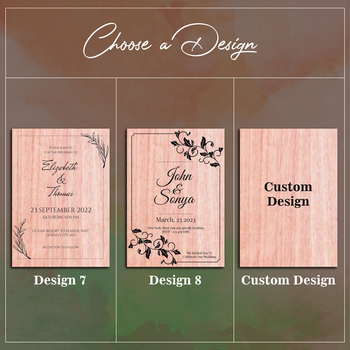 Arch Wooden Invitation Set With Flower Wooden Luxury Cards - Etsy