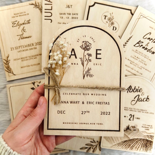 Wooden Invitations - Etsy