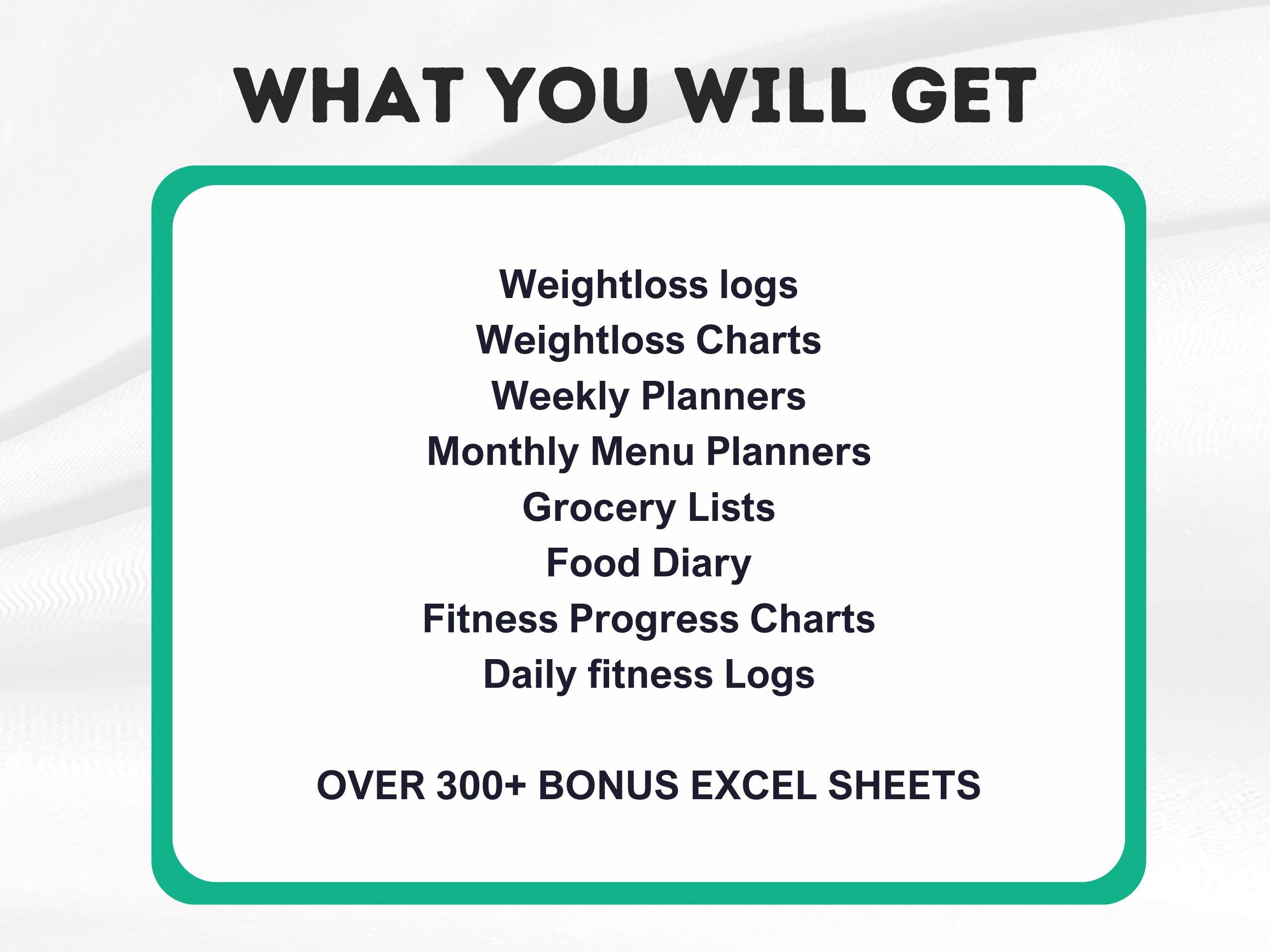Ultimate Weight Loss & Health Tracker Bundle Excel Sheet Fitness ...