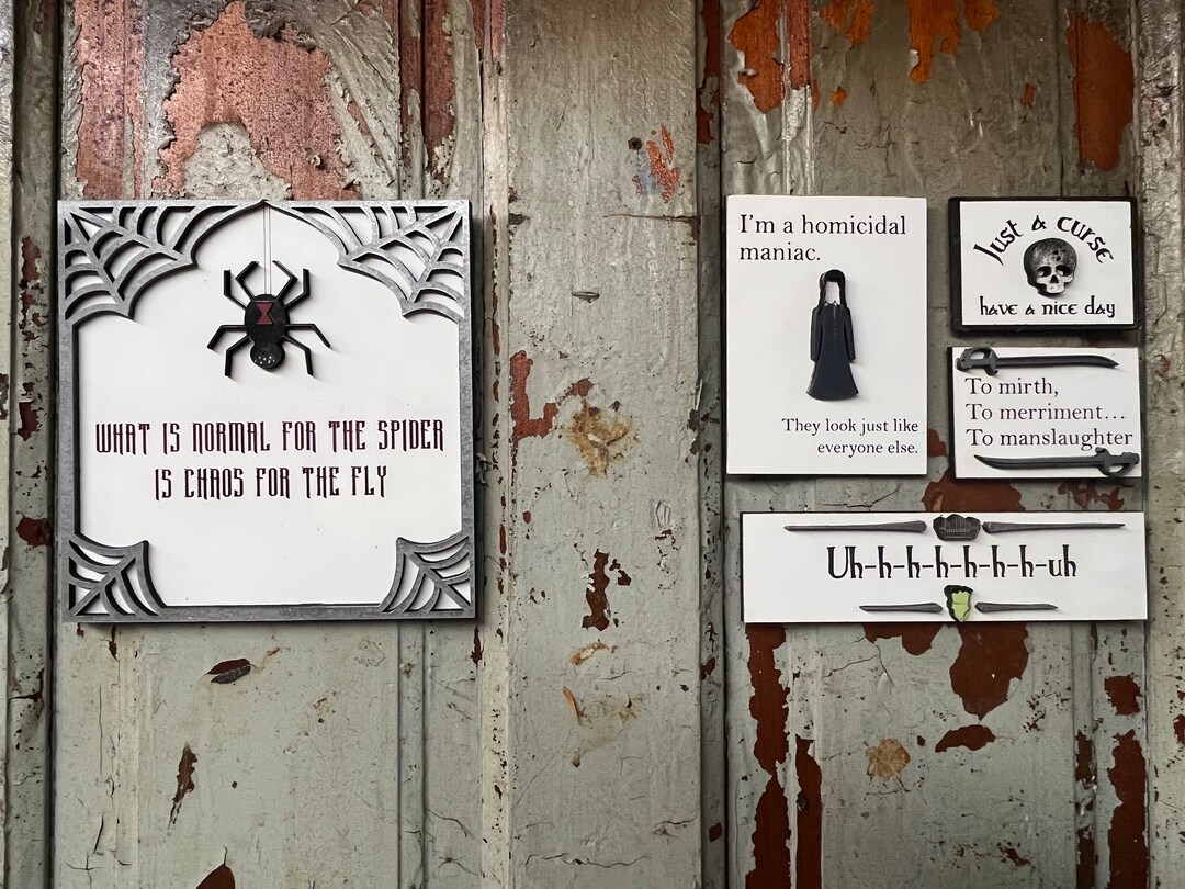 Addams Family Inspired Sign Collection Wall Decor - Etsy