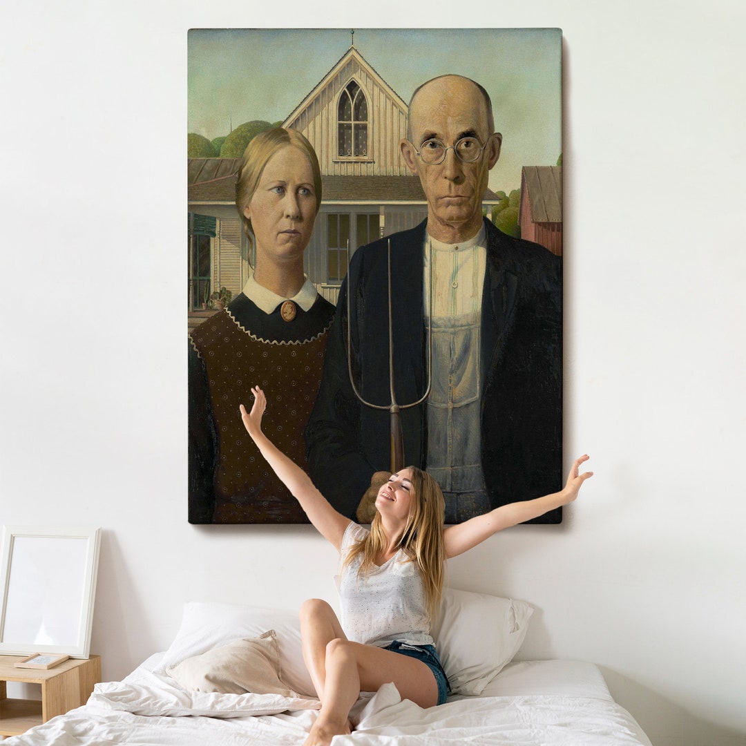 Grant Wood American Gothic,1930 Canvas Wall Art, Grant Wood Wall ...