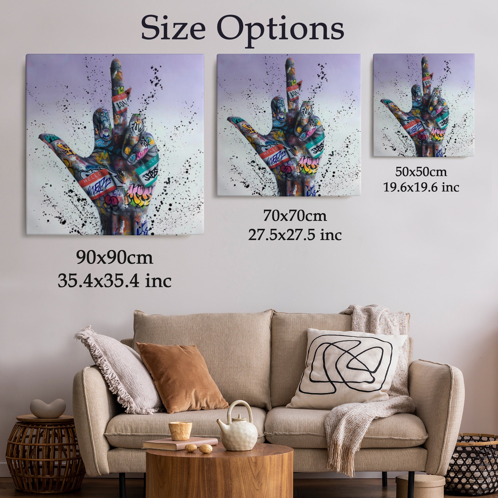 Middle Finger Banksy Wall Art, Graffiti Wall Decor, Middle Finger ...