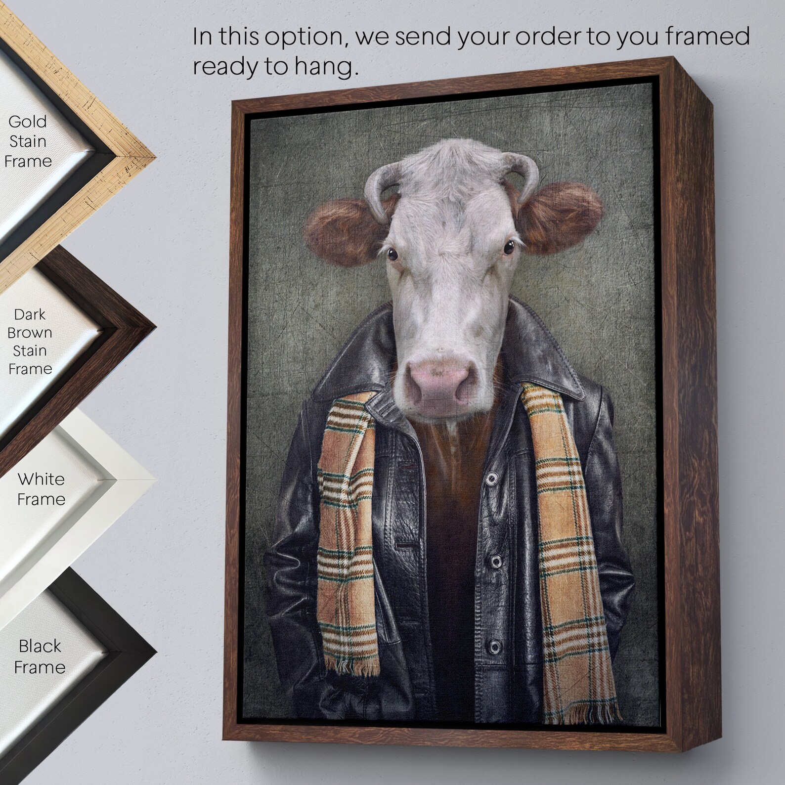 Vintage Cow Portrait, Fashion Cow Art, Farmhouse Wall Art, Cow Decor ...