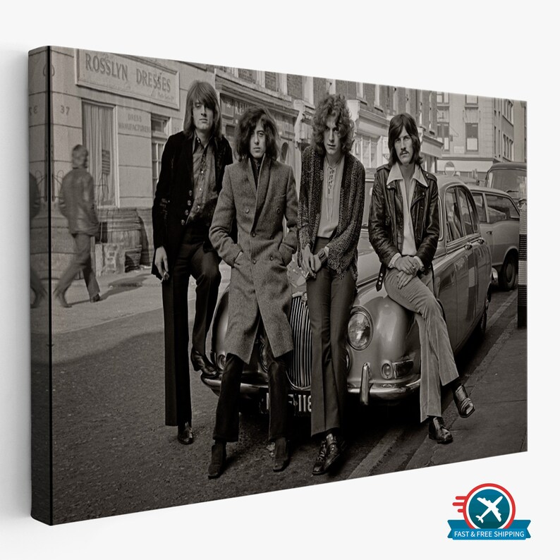 Led Zeppelin Print, John Bonham, Hard Rock, Heavy Metal Poster,black and White Led Zeppelin ...