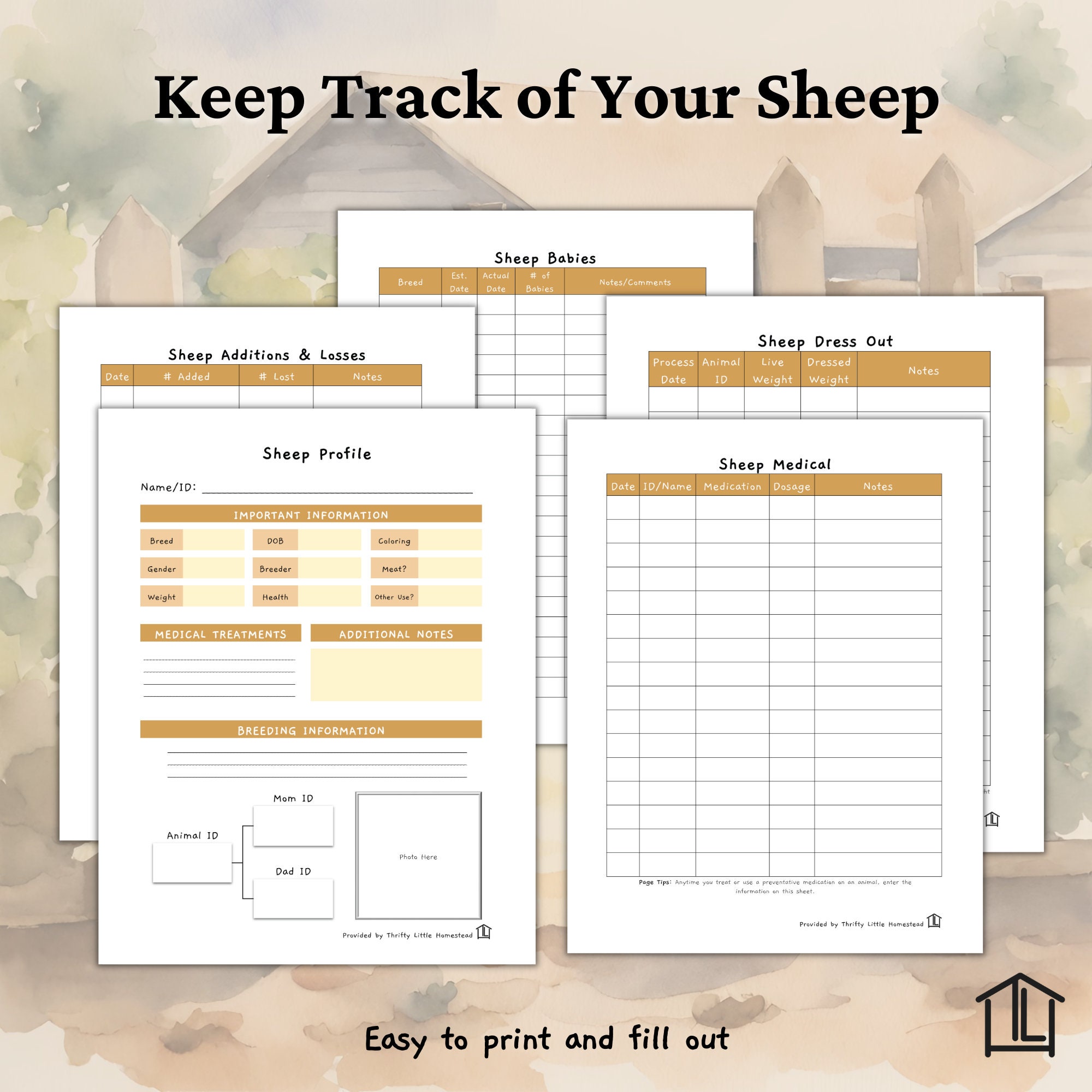 Sheep Planner, Homestead Planner, Farm Planner, Homesteading Tools ...