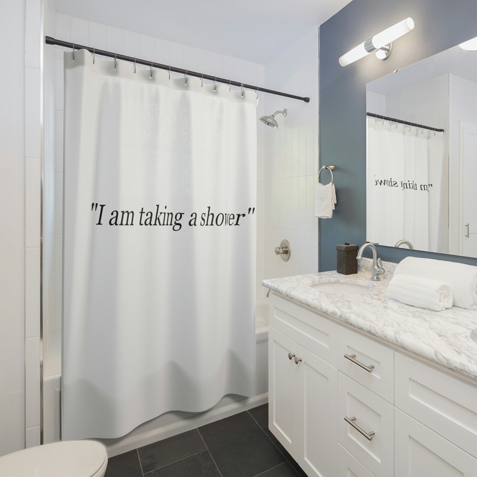 I Am Taking a Shower Unique Bathroom Decor, Shower Curtain, Bold Text ...