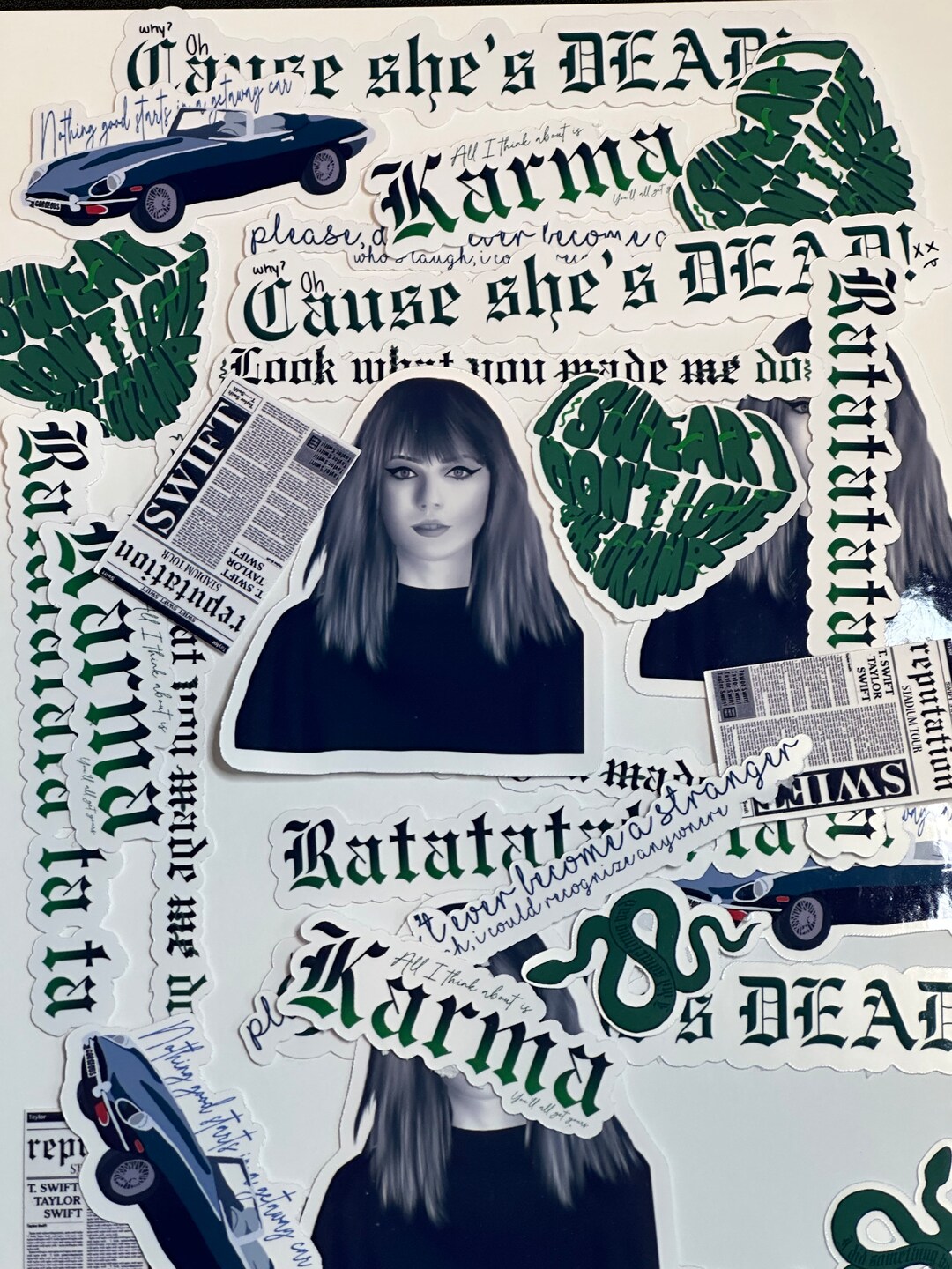 Taylor Swift Reputation Sticker Pack, 10 Pack, Hand Drawn, Swiftie - Etsy
