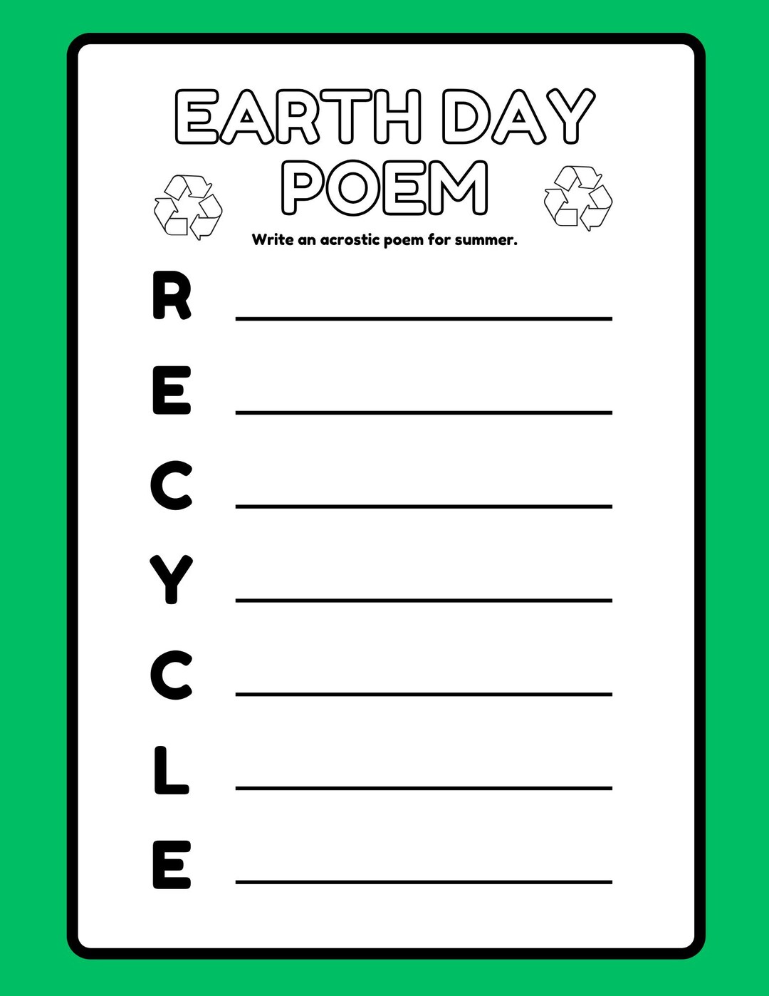 Earth Day Activity Worksheets - Etsy