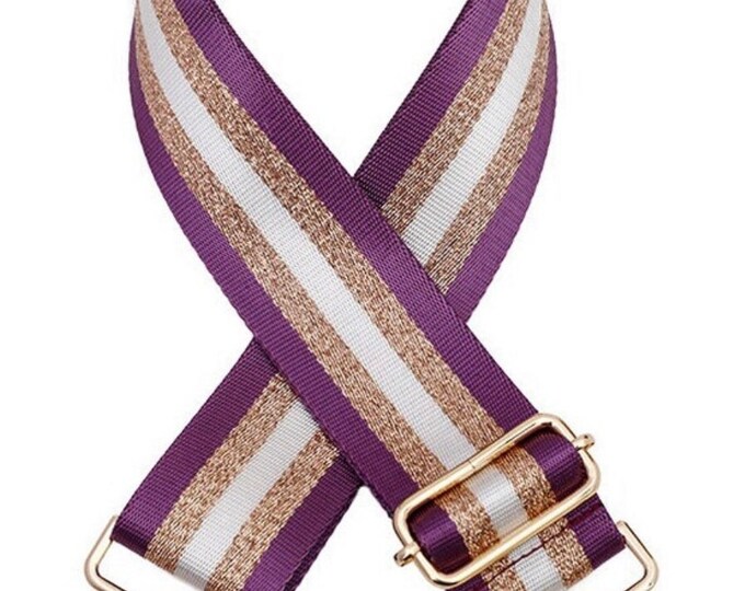 LSU Purple and Gold Purse Strap, TIGERS, Crossbody Strap Guitar Strap ...