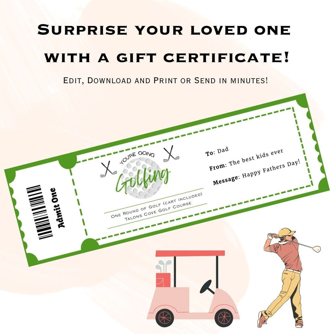 Editable Golf Voucher - Etsy