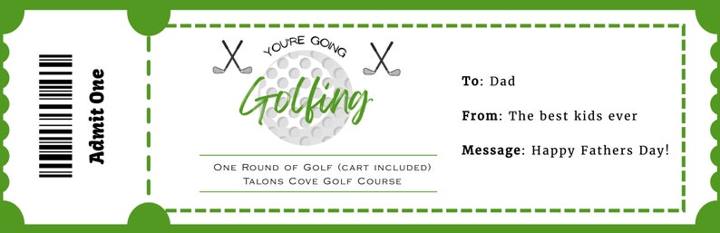 Editable Golf Voucher - Etsy