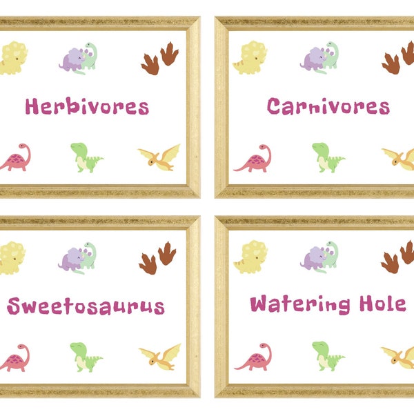 Dinosaur Food Table Signs - Etsy