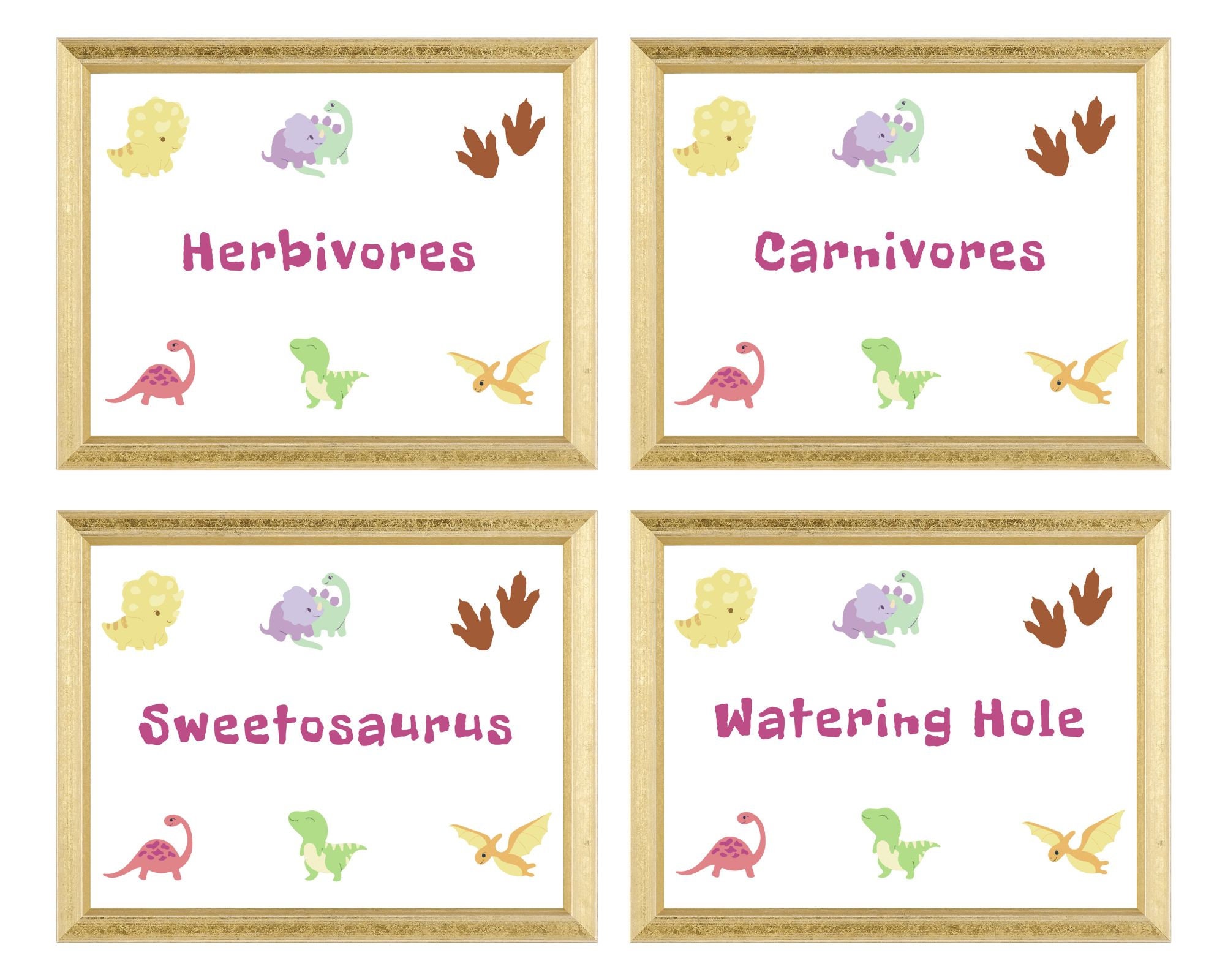 Dinosaur Food Table Signs Customizable - Etsy