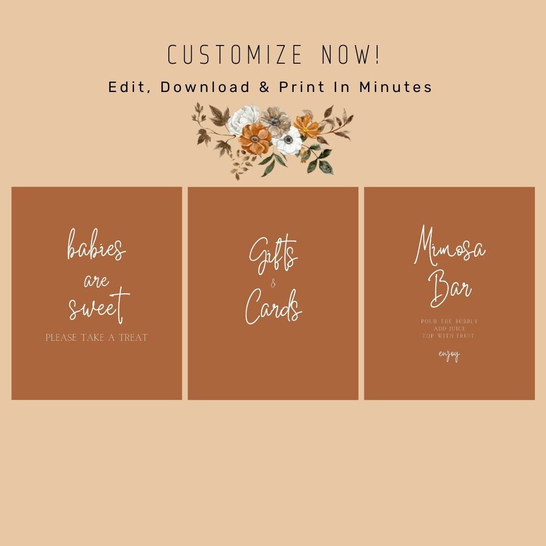 Editable - Neutral Baby Shower Signs - Neutral Gender Reveal - Etsy