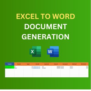 Excel to Word Document Generator - Etsy