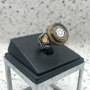 The Seal of Solomon Ring, 925 Sterling Silver Men's Ring, Moon and Star ...