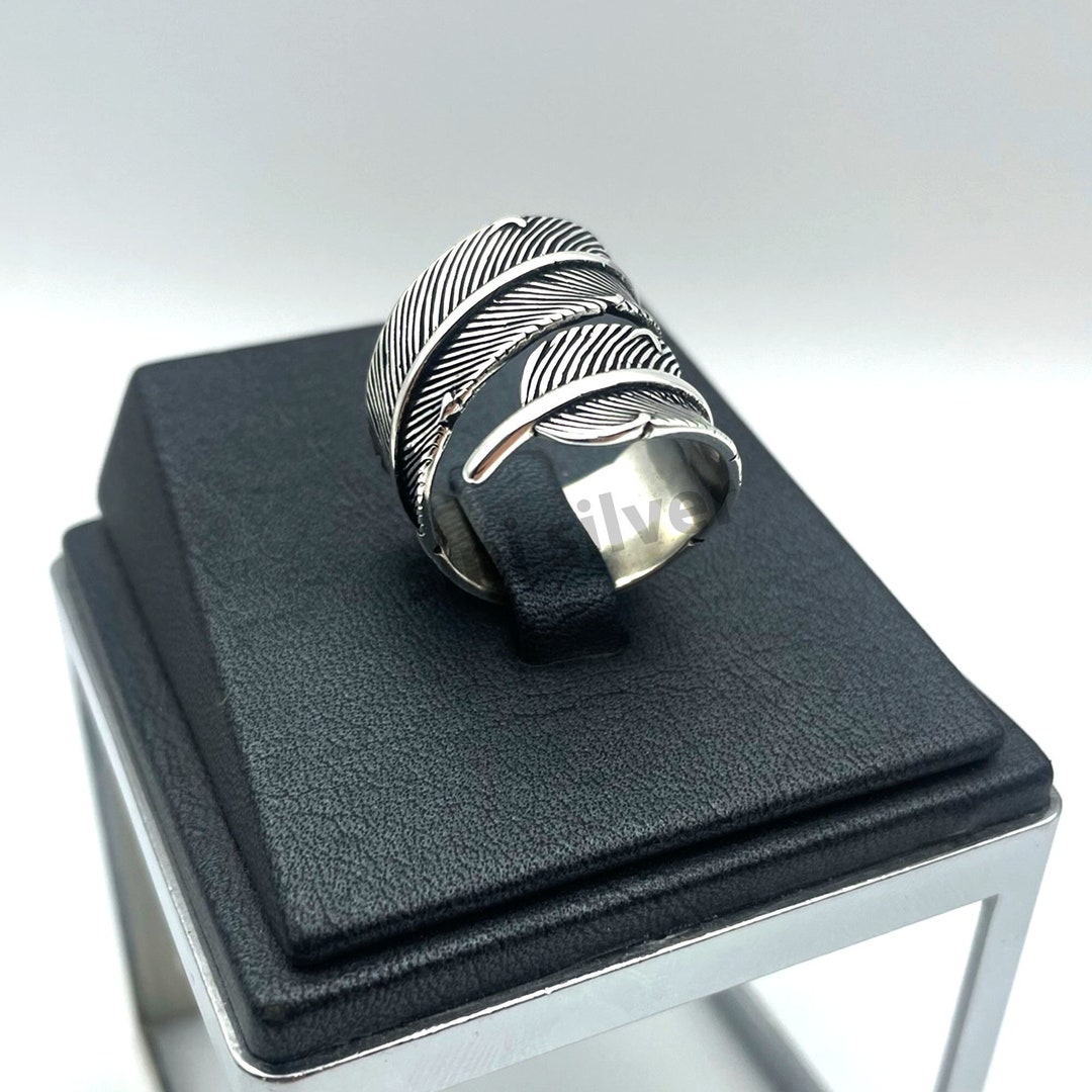 925 Sterling Silver Unisex Ring, Leaf Motif Sini Design Ring, Good Luck ...