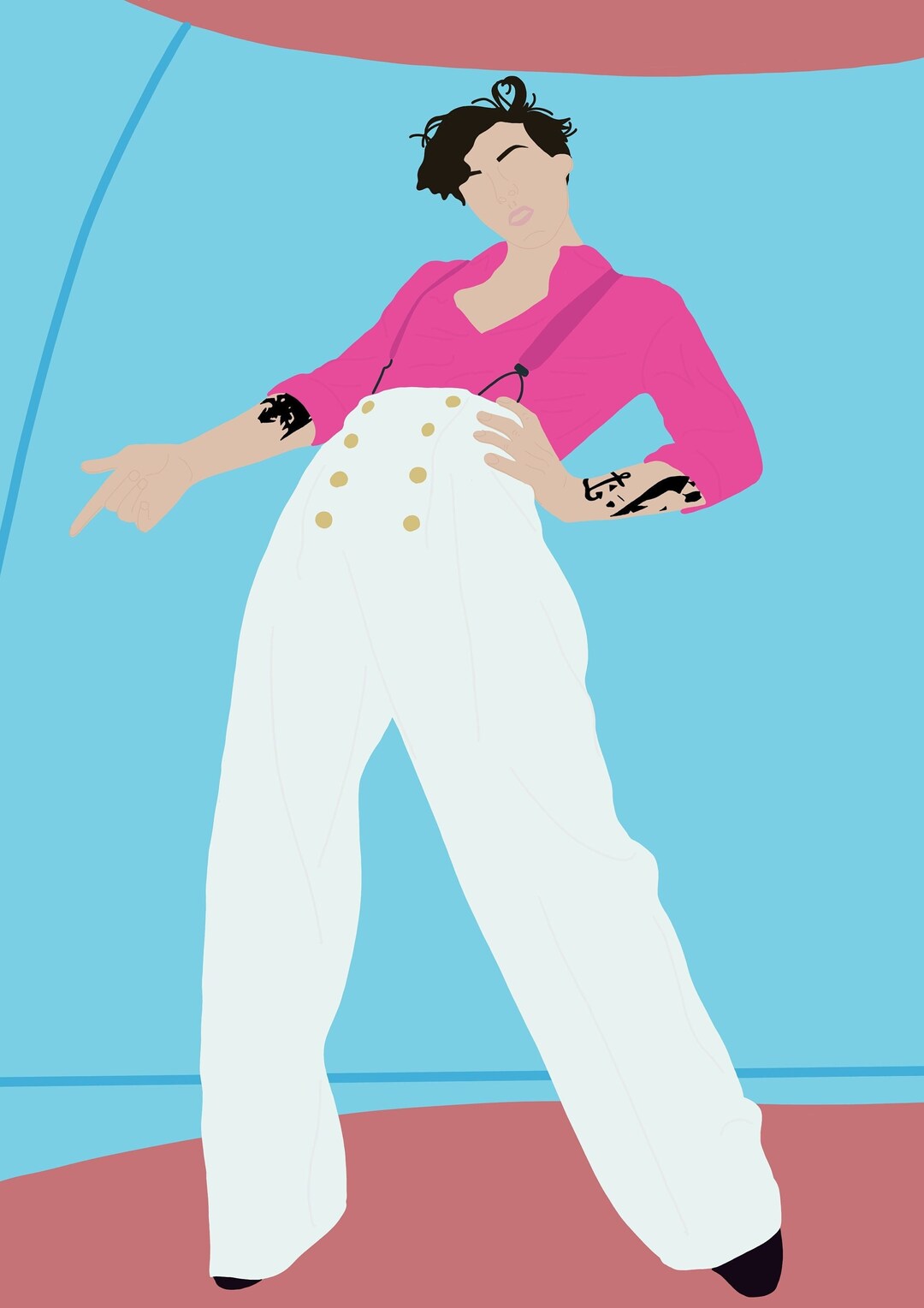 Harry Styles Inspired Digital Print - Etsy