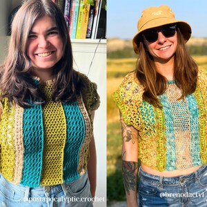 Athena Top Crochet Pattern PDF, Lacy Loose Fall Crochet Crop Top for ...