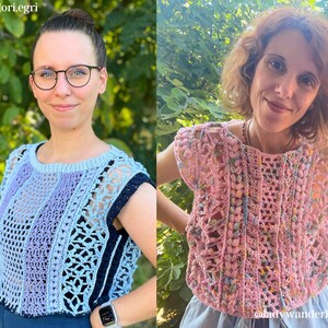 Athena Top Crochet Pattern PDF, Lacy Loose Fall Crochet Crop Top for ...
