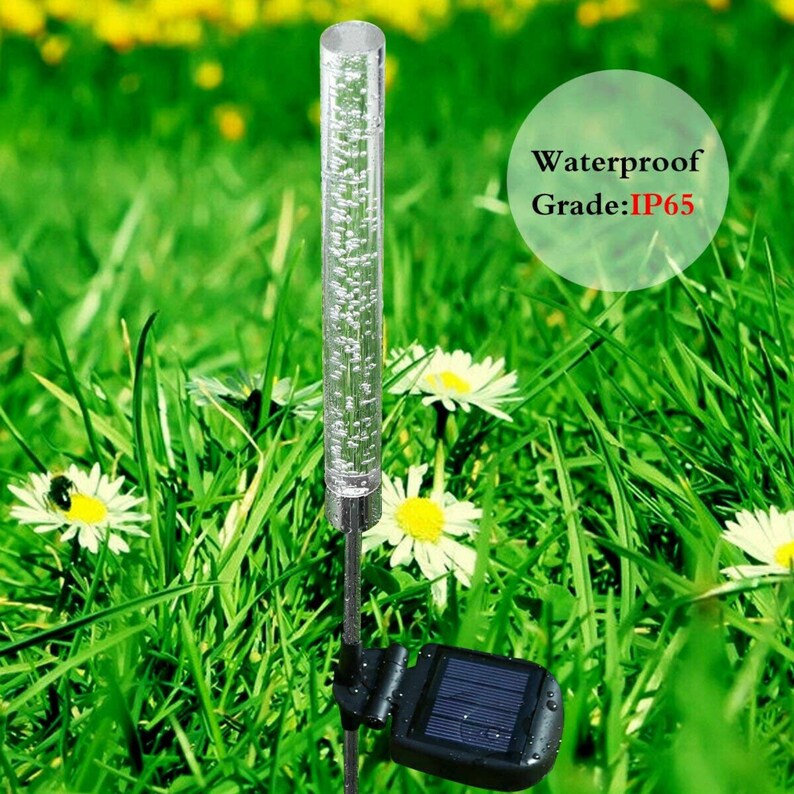 Solar Powered Color Changing LED Stake Light Garden Path Yard Decor ...