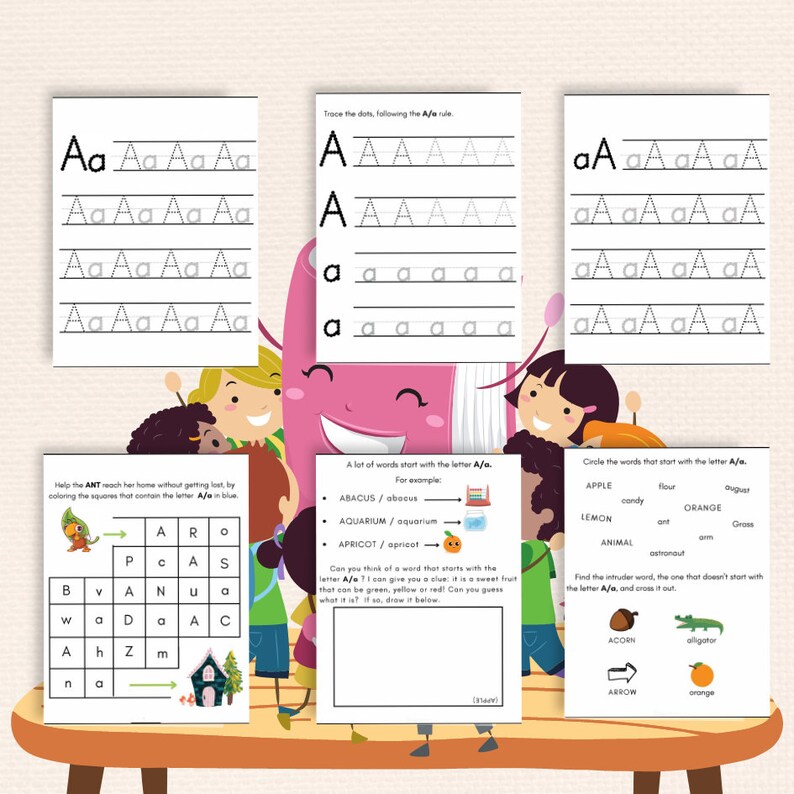 Alphabet Letter Tracing Preschool Kindergarten Learning for Kids ...