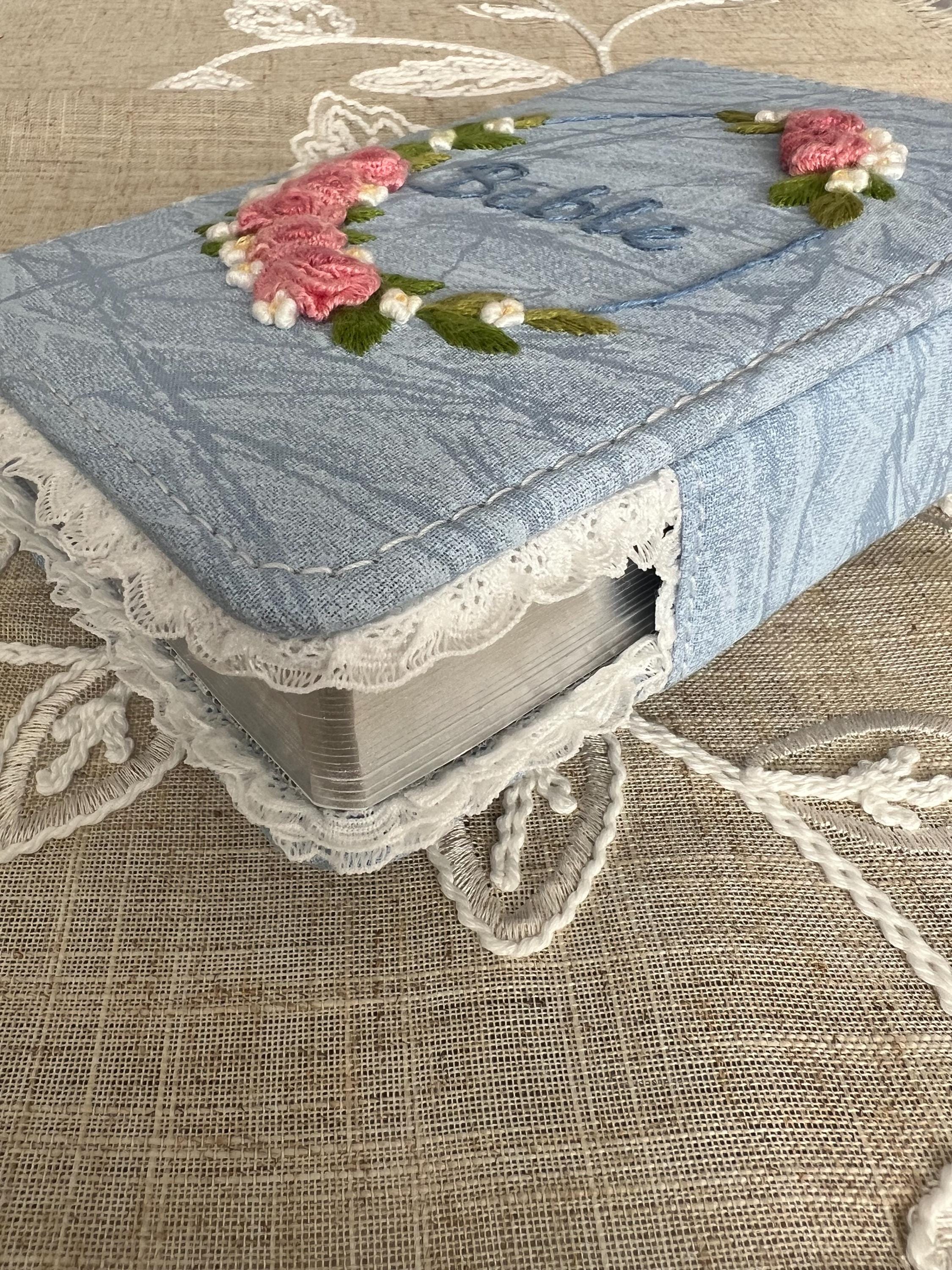 Holy Bible, Embroidery Bible Cover, Christian Gift for Her, ESV Church ...