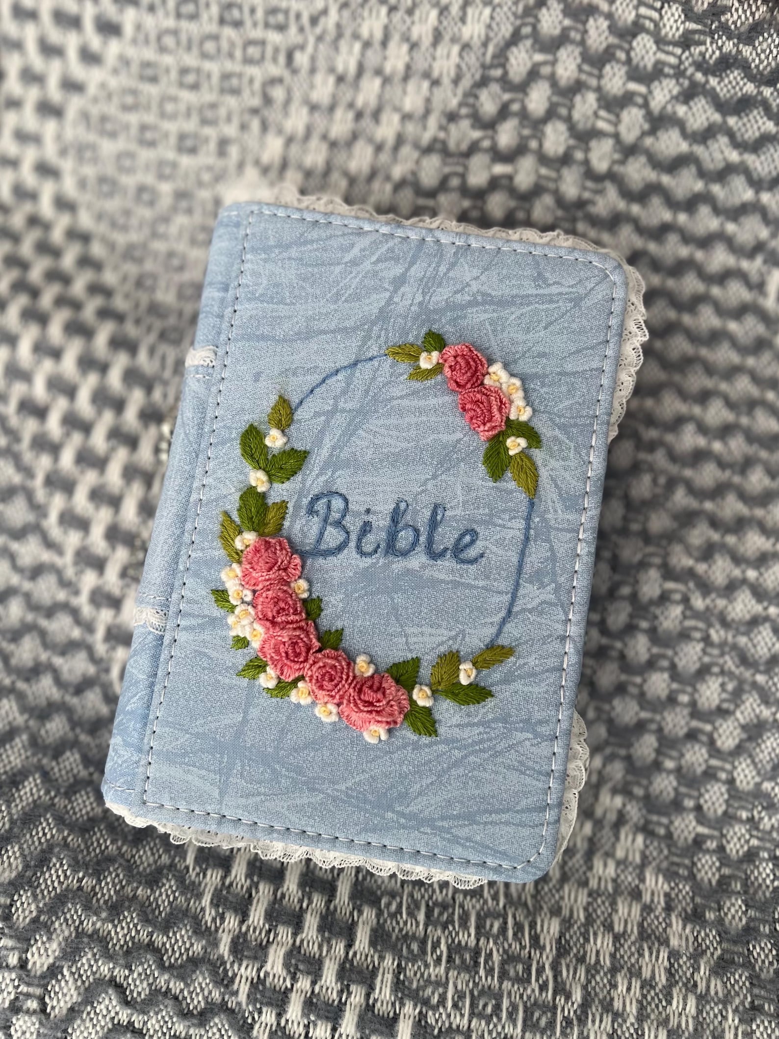 Holy Bible, Embroidery Bible Cover, Christian Gift for Her, ESV Church ...