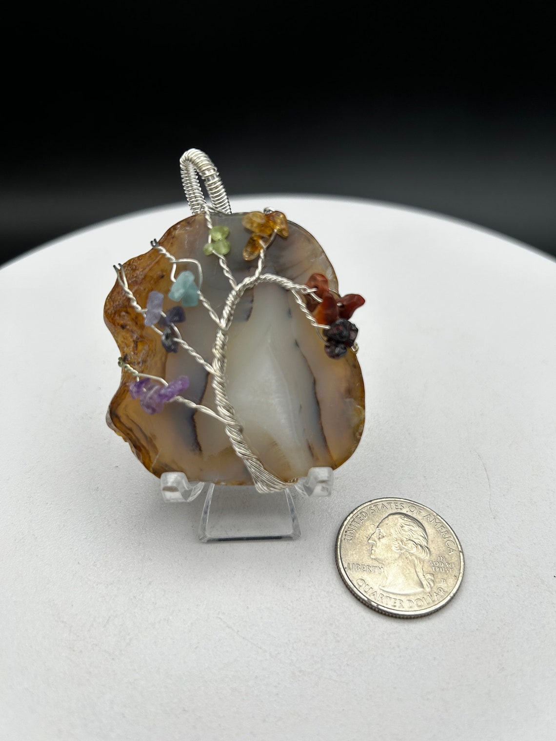 Wire Wrapped White Onyx Tree of Life Pendent - Etsy