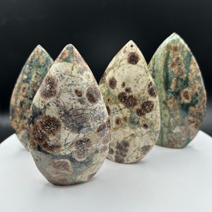 Polished Rhyolite Green Flower Jasper Freeform Points - Etsy