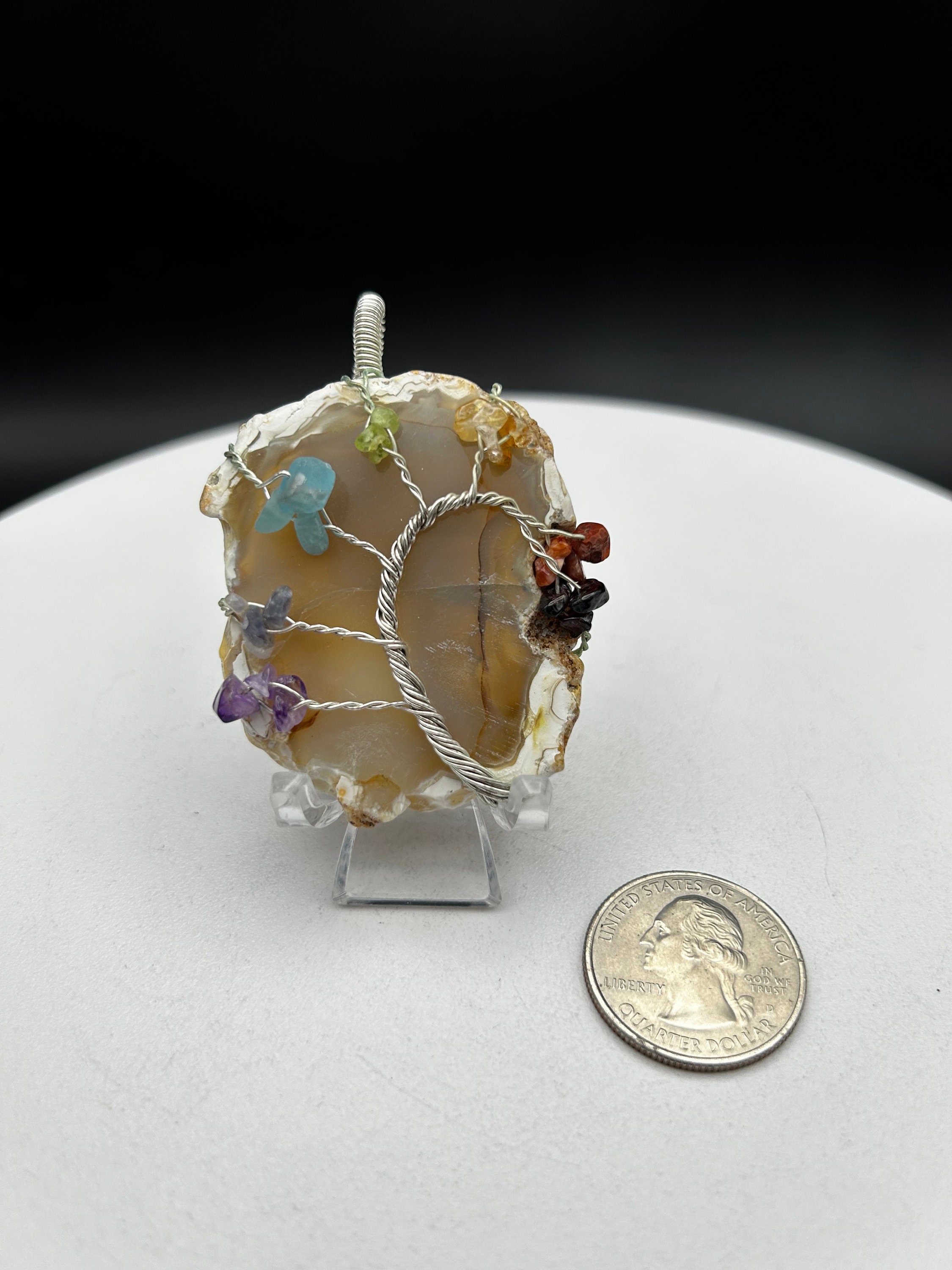 Wire Wrapped White Onyx Tree of Life Pendent - Etsy
