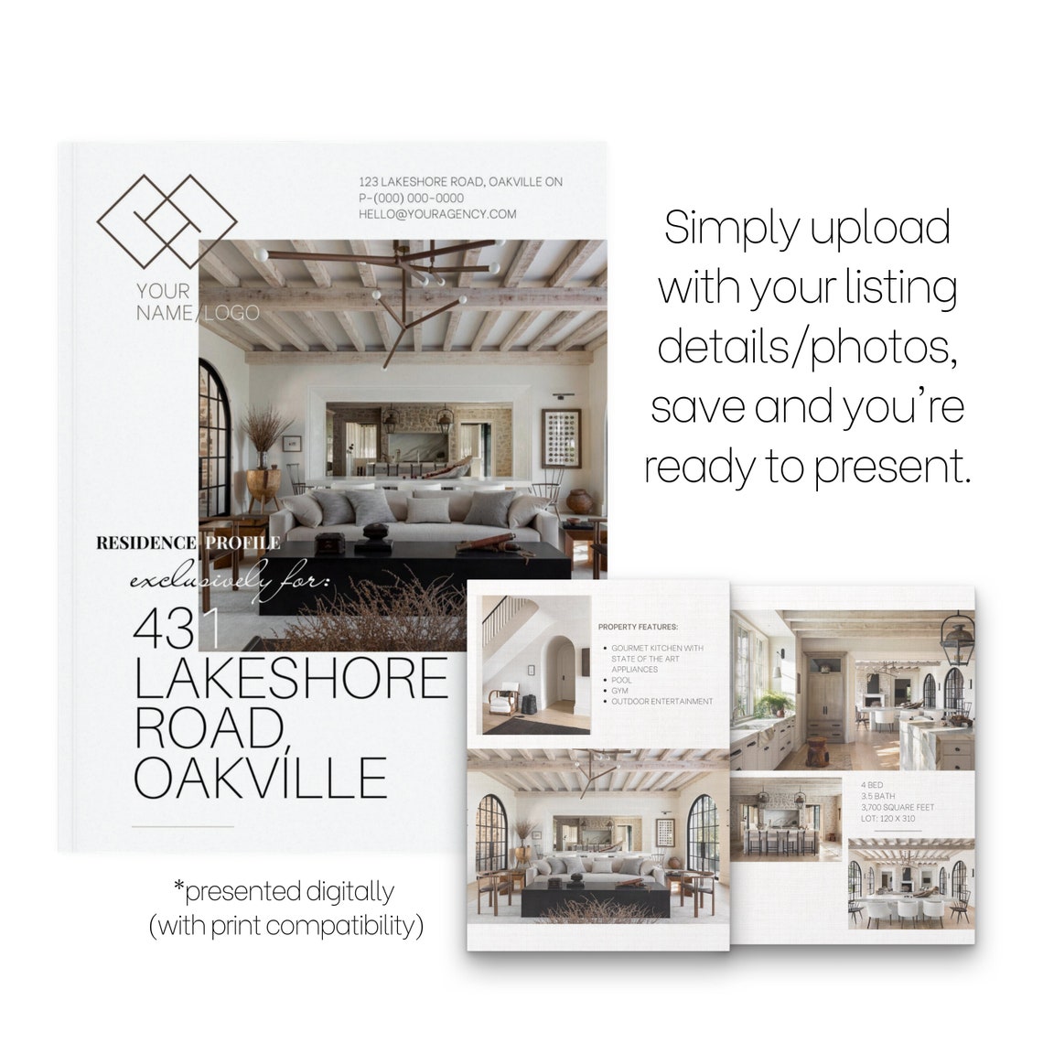 Residence Profile Open House Brochures Real Estate Templates Buyer and ...