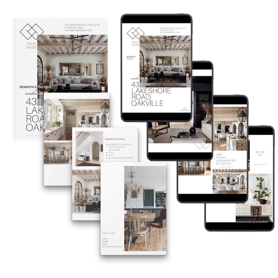 Residence Profile Open House Brochures Real Estate Templates Buyer and ...