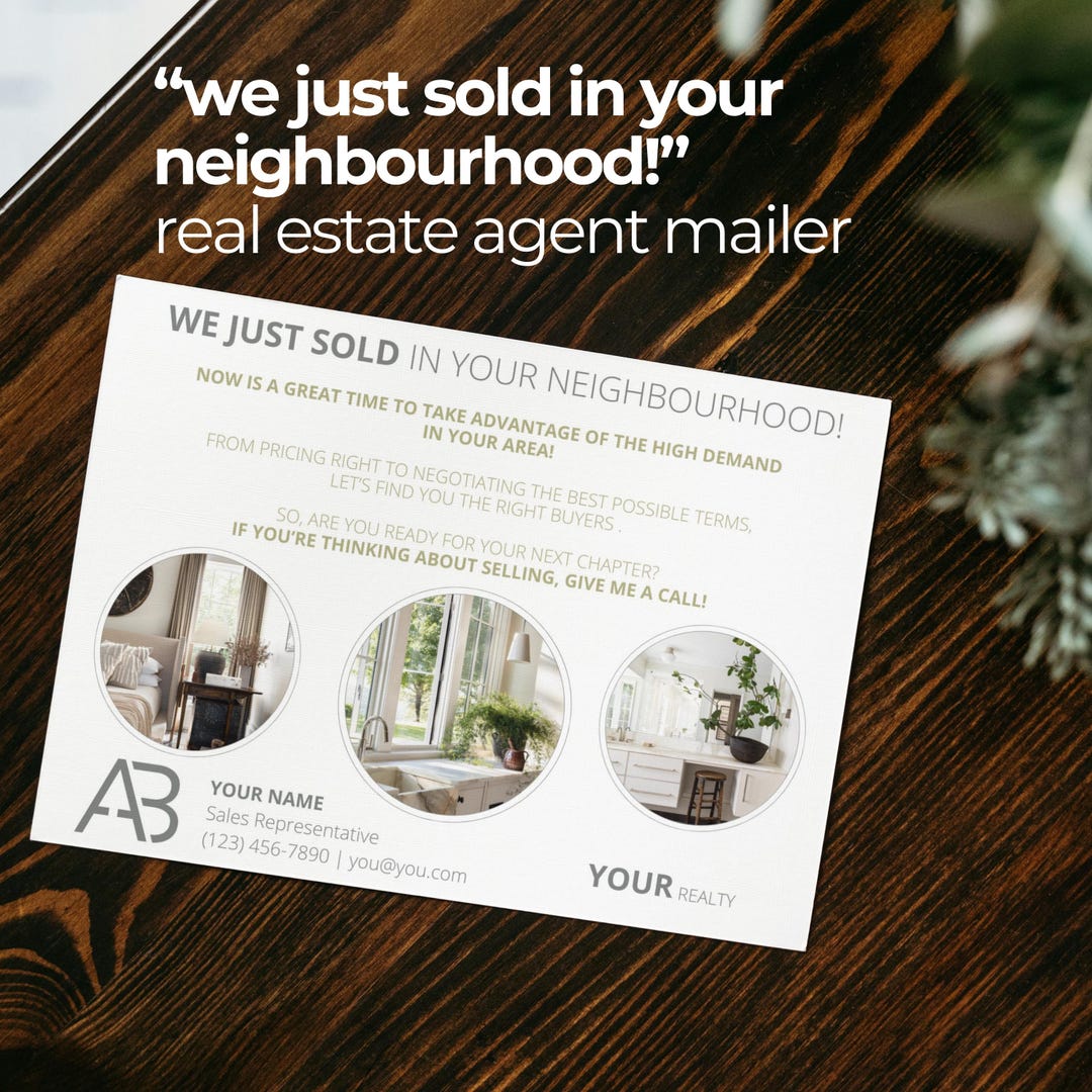 Real Estate Mailer, Just Sold in Your Neighborhood, Real Estate ...