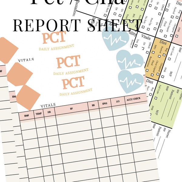Cna Report Sheet - Etsy