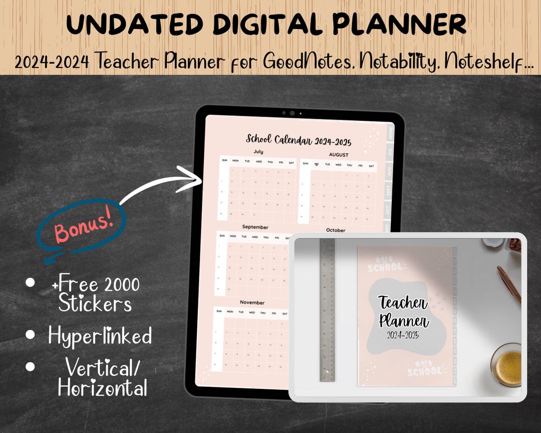 Digital Teacher Planner, 2024 2025, Academic Planner, Lesson Planner ...