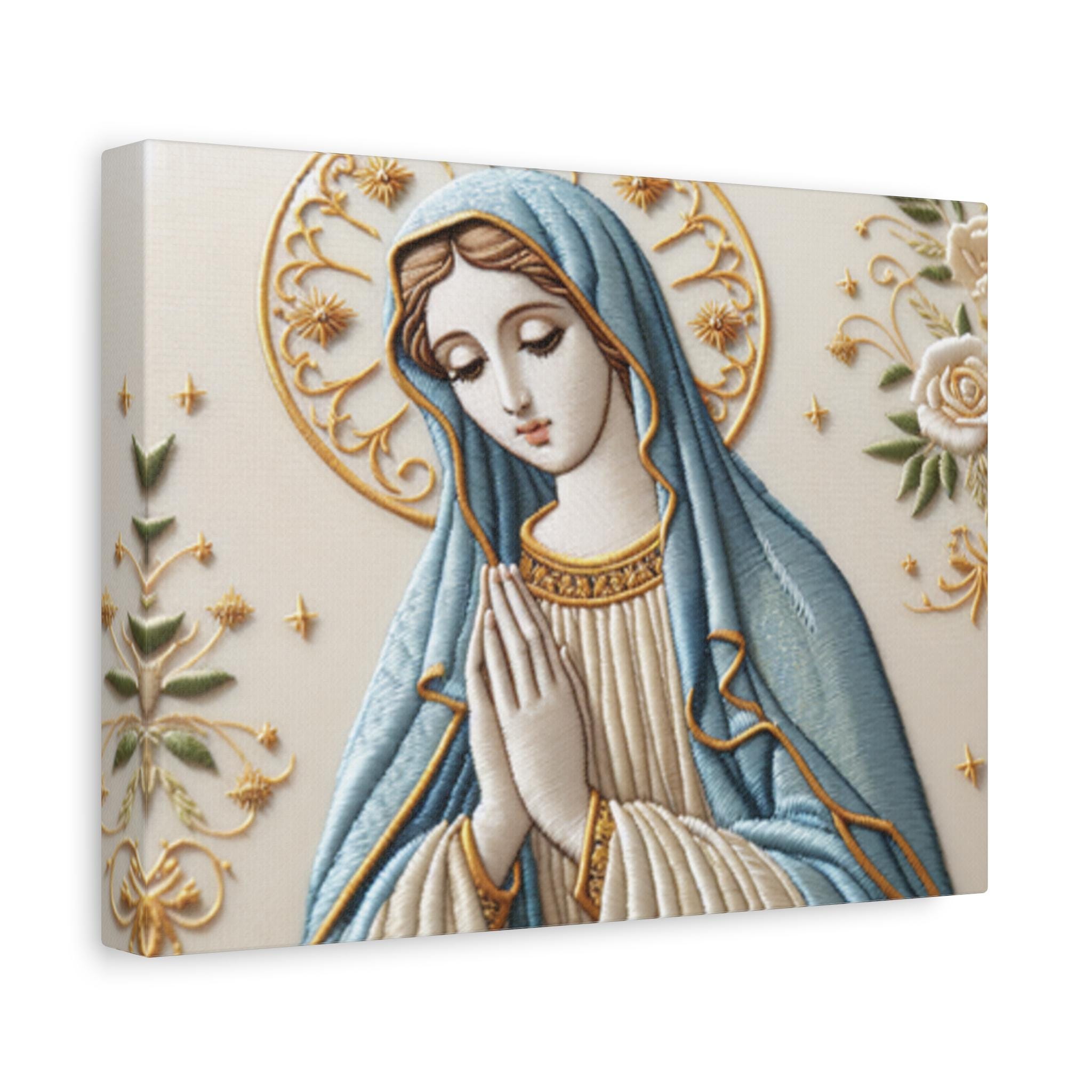 Virgin Mary Religious Artwork Canvas, Devotional Religious Wall Decor ...