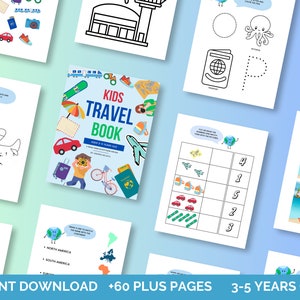 Kids Travel Activity Book: Ages 3-5 Activity Book, Toddler Activity ...