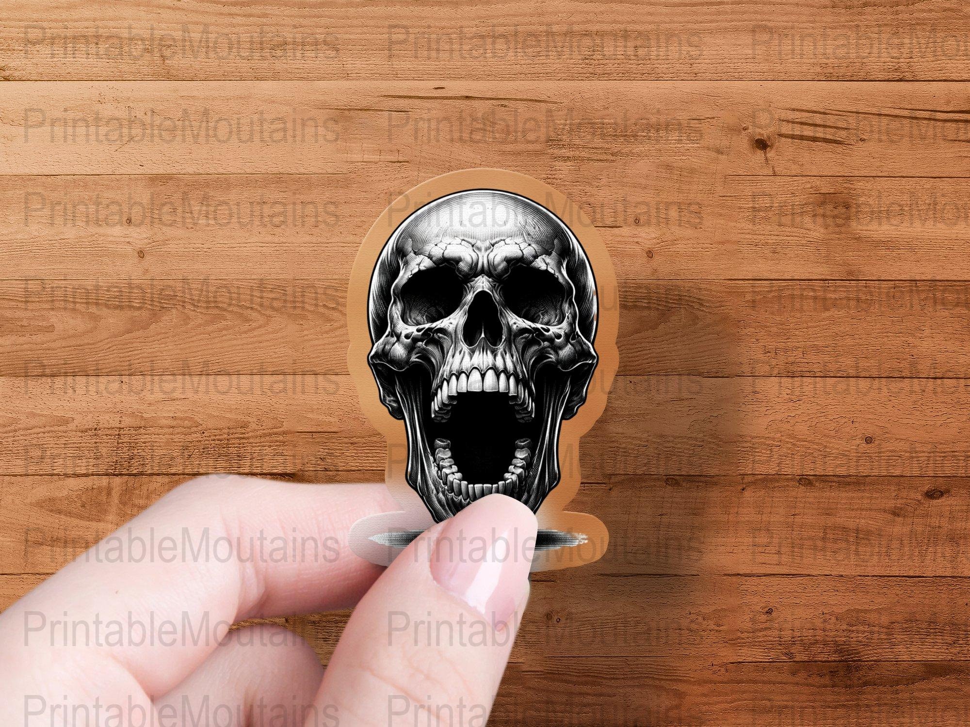 Screaming Skull Pencil Drawing Artwork, Digital Download, Goth Art ...