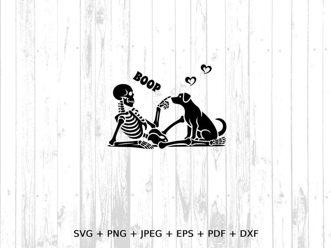 Halloween Skeleton and Dog Boop SVG PNG JPEG Digital Design Files for ...