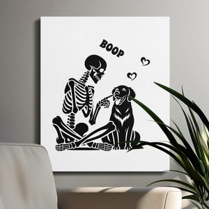 Skeleton Boop Dog SVG, Halloween Skeleton Dog Design, Skeleton and Dog ...