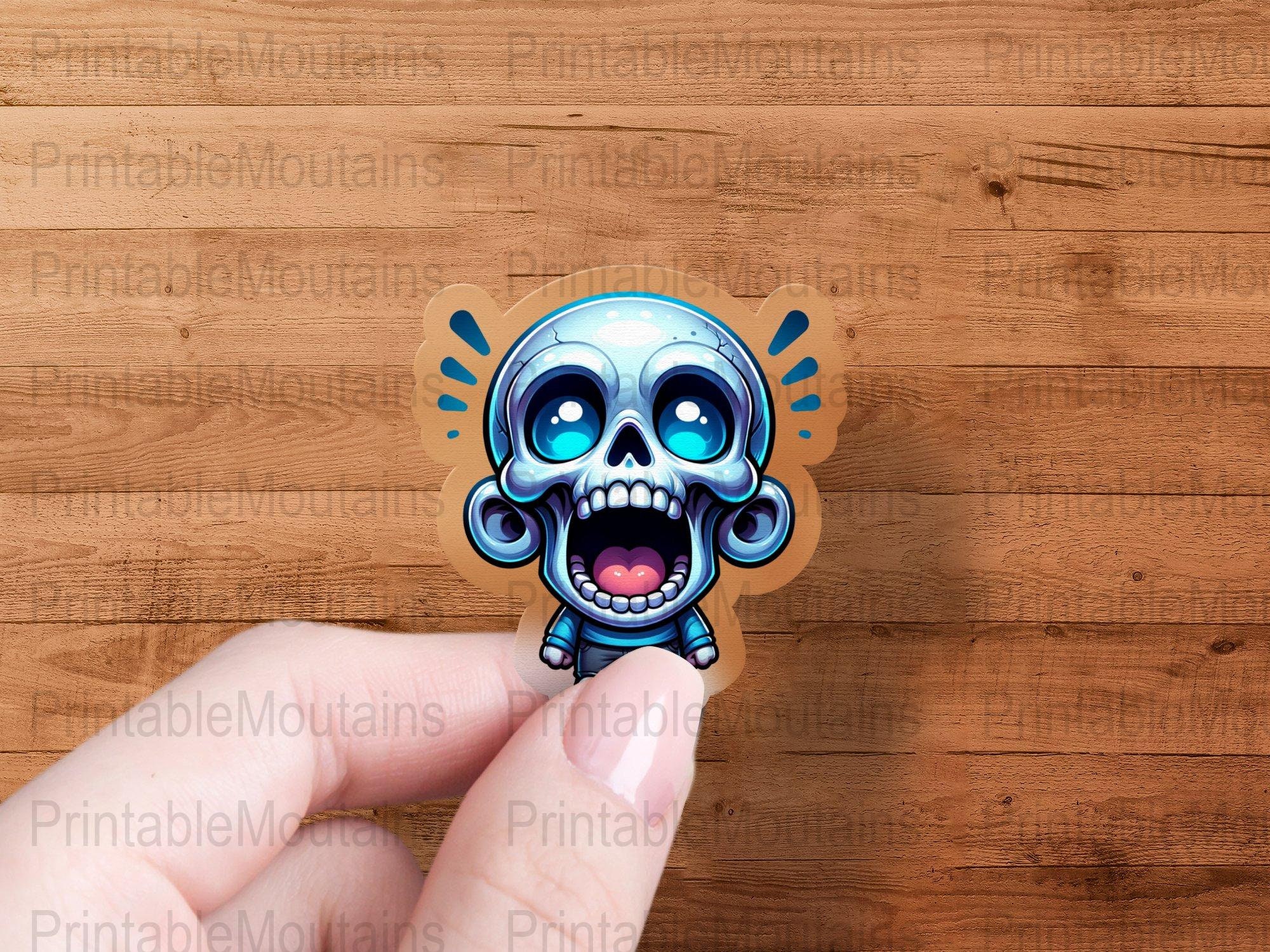 Screaming Skull Cartoon Image - Digital Download for DIY Projects ...
