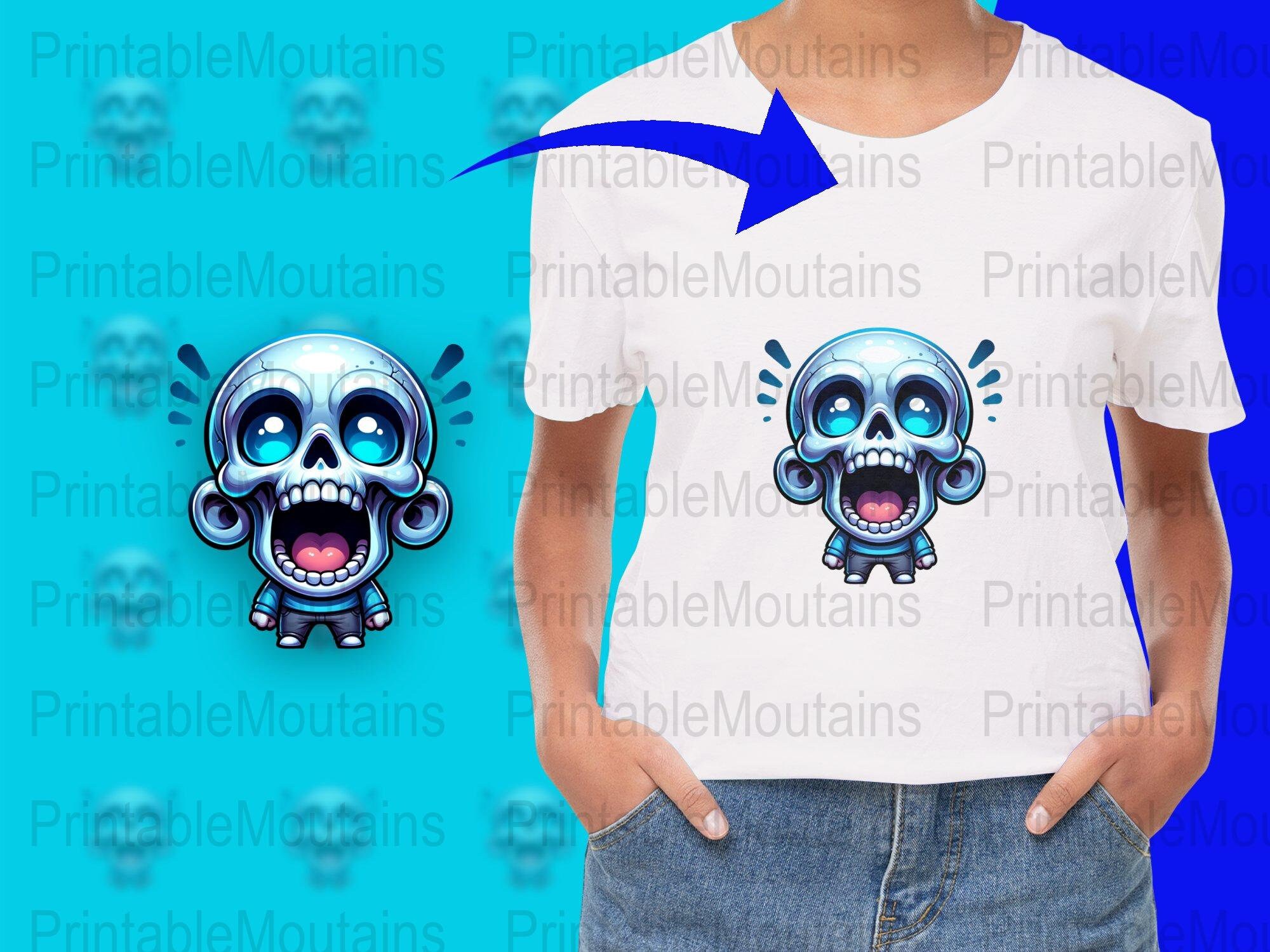 Screaming Skull Cartoon Image - Digital Download for DIY Projects ...