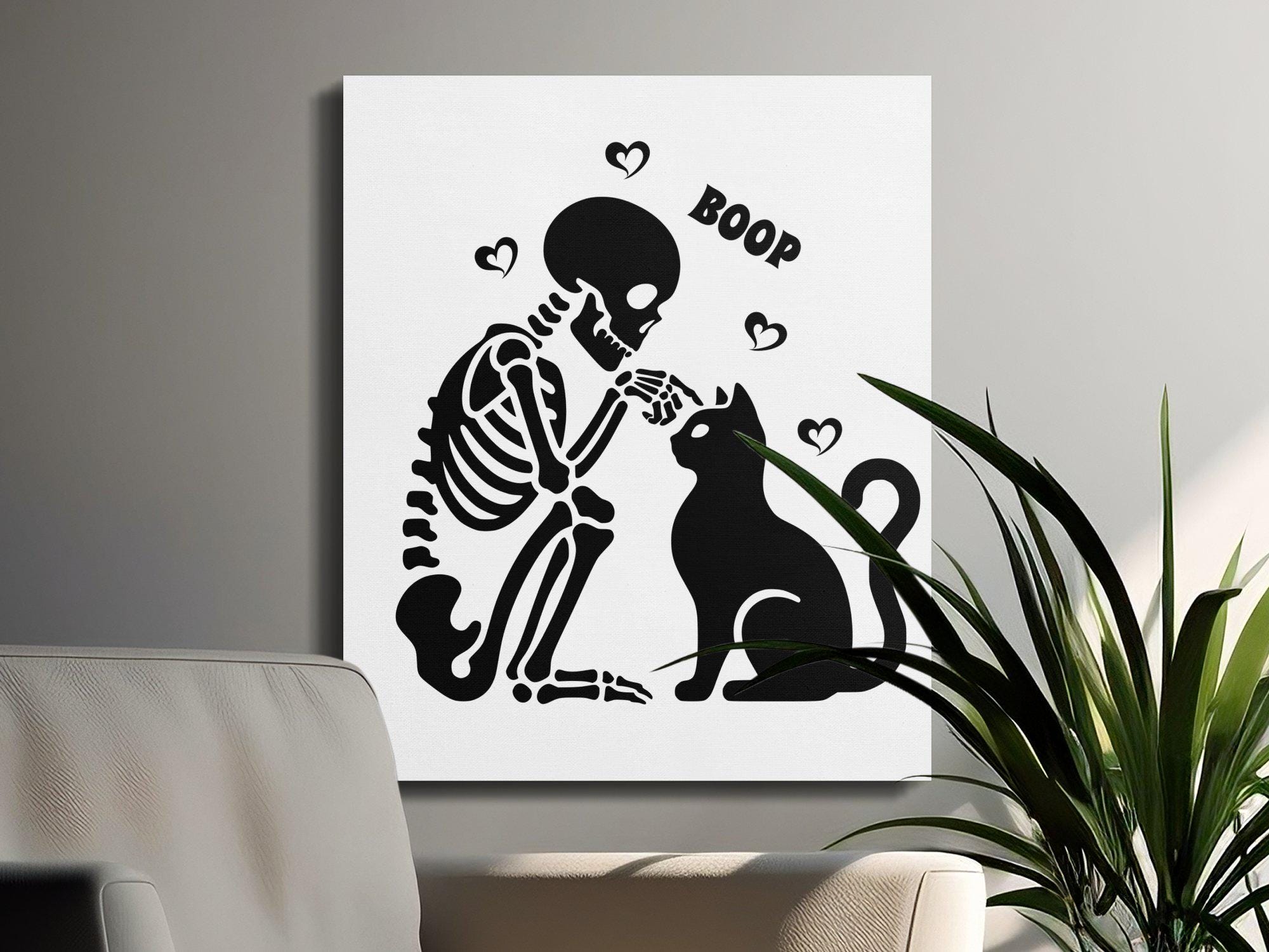 Skeleton Cat Boop Svg, Png, Jpg, Eps, Pdf, Dxf, Fun Cat Art, Halloween ...