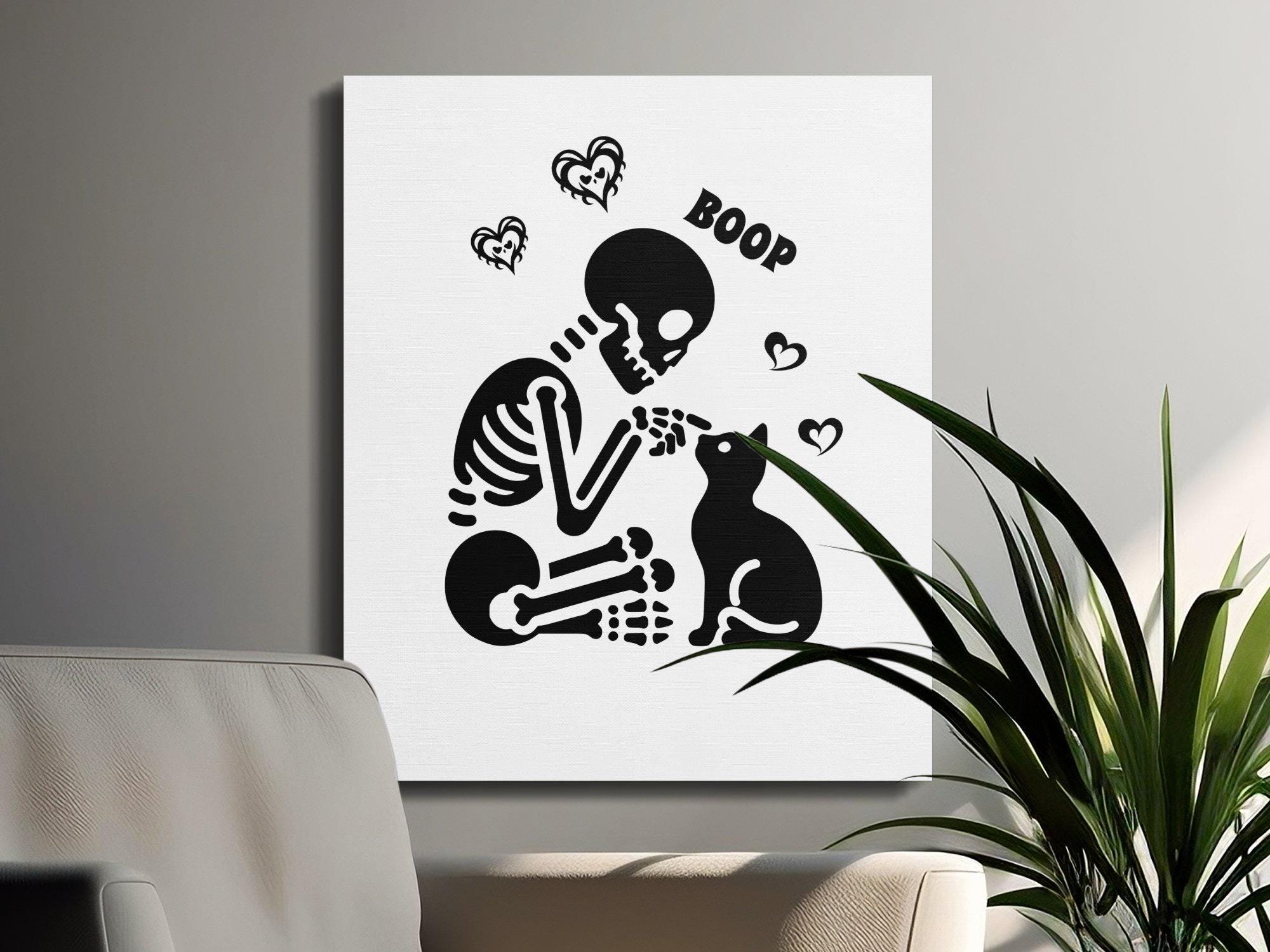 Halloween Skeleton Cat Boop Svg, Pnp, Jpg, Clip Art, Cute Skeleton Cat ...