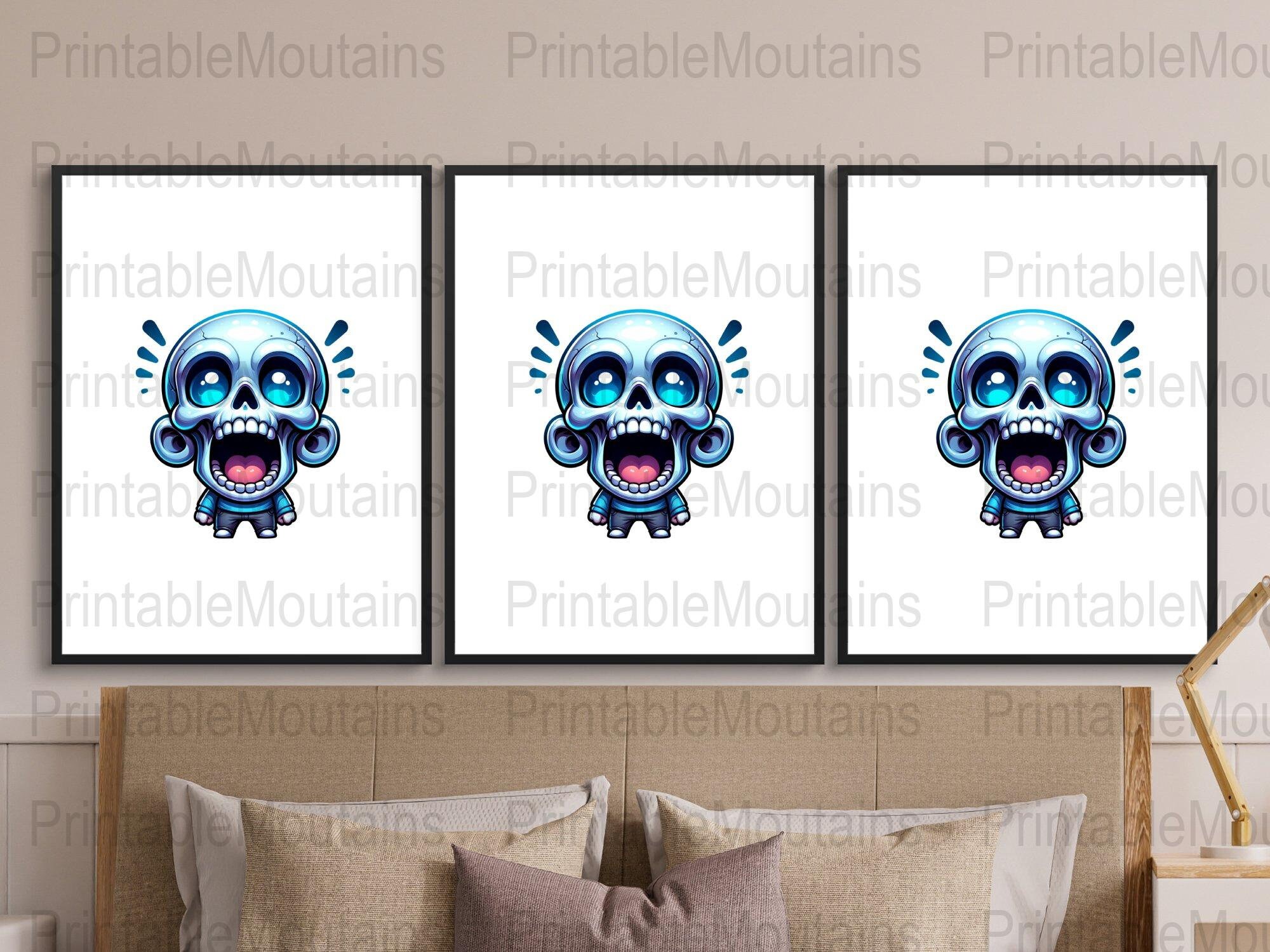 Screaming Skull Cartoon Image - Digital Download for DIY Projects ...